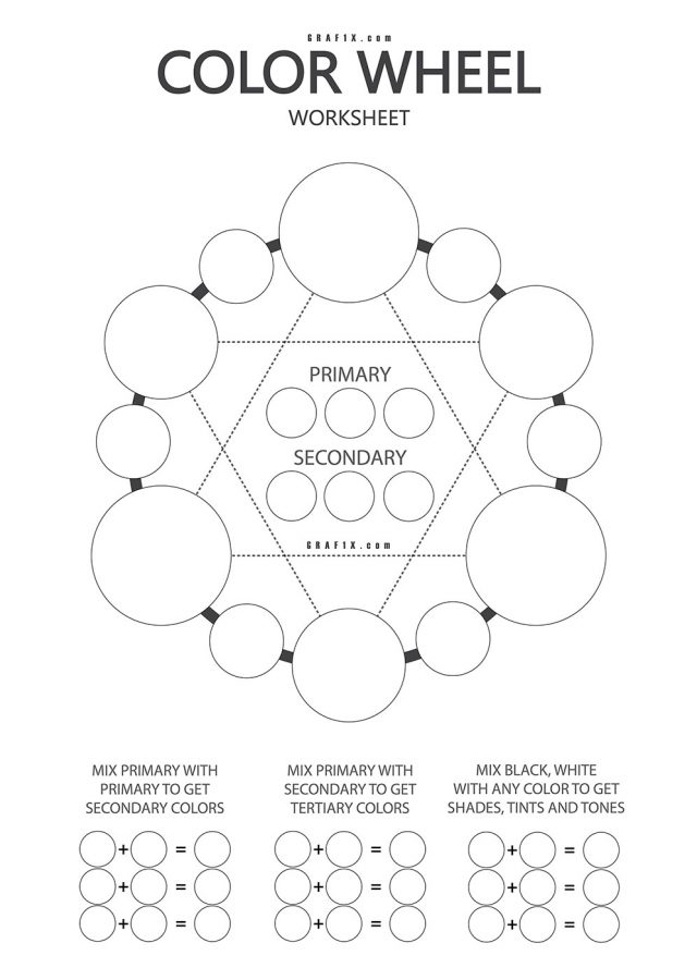 Color Wheel for Art Class with Worksheet – graf1x.com