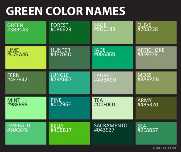 List of Colors with Color Names – graf1x.com