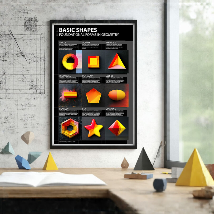 Basic Geometric Shapes Educational Poster – graf1x.com