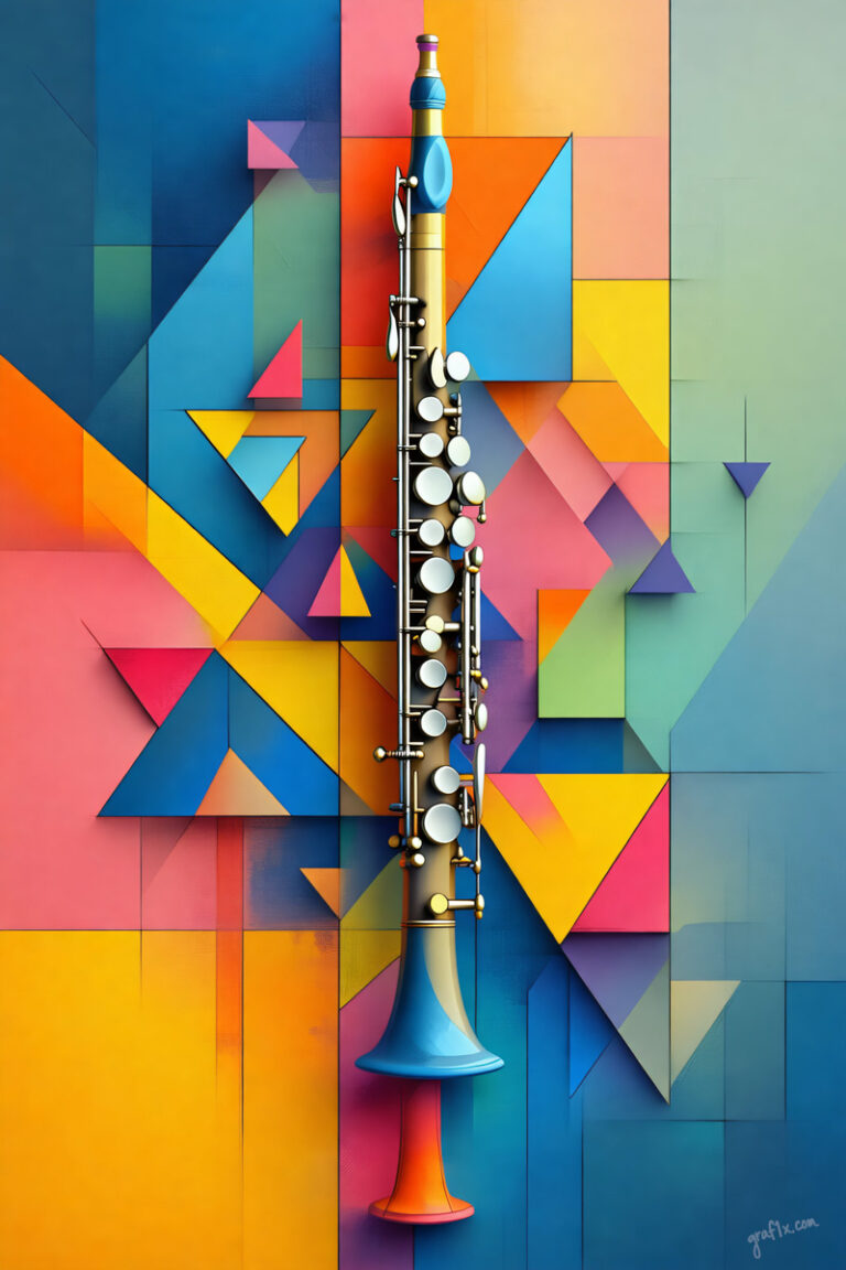 Flute Wall Art, Vibrant Palette, and Modern Style – graf1x.com